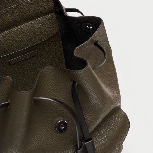 Zara | Bags | Zara Green Backpack | Poshmark